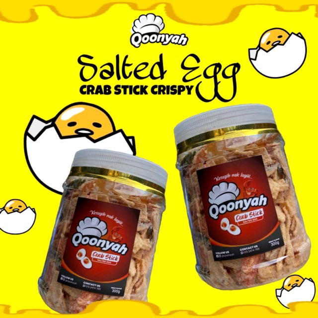 Crab Stick Crispy Qoonyah Salted Egg Telur Masin rangup 240-300gm Kerepek jejari ketam crunchy ...