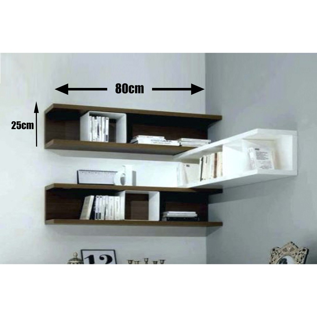 Floating wall bookcase shelves | Shopee Malaysia