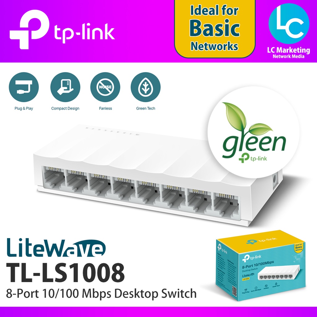 TP-Link (TL-LS1005 5-Port / TL-LS1008 8-Port) 10/100Mbps Desktop ...
