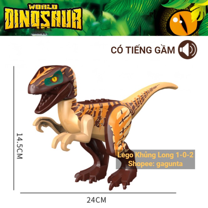 Lego dinosaur raptor 2021 with floor brown version jurassic world lele ...