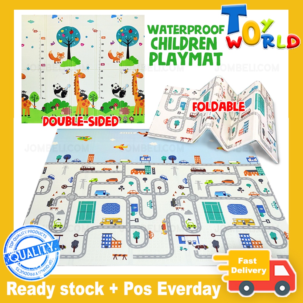 WATERPROOF CHILDREN PLAYMAT Kids Waterproof Safety Playmat 2 Sides ...