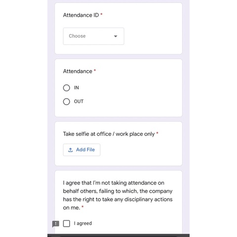 Attendance (google sheet and google form) | Shopee Malaysia