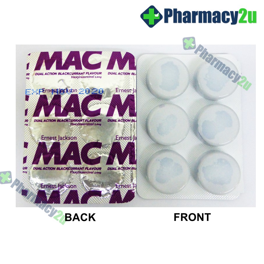 MAC DUAL ACTION LOZENGES 1 STRIP OF 6 TABLETS EXP 10/2023 | Shopee Malaysia