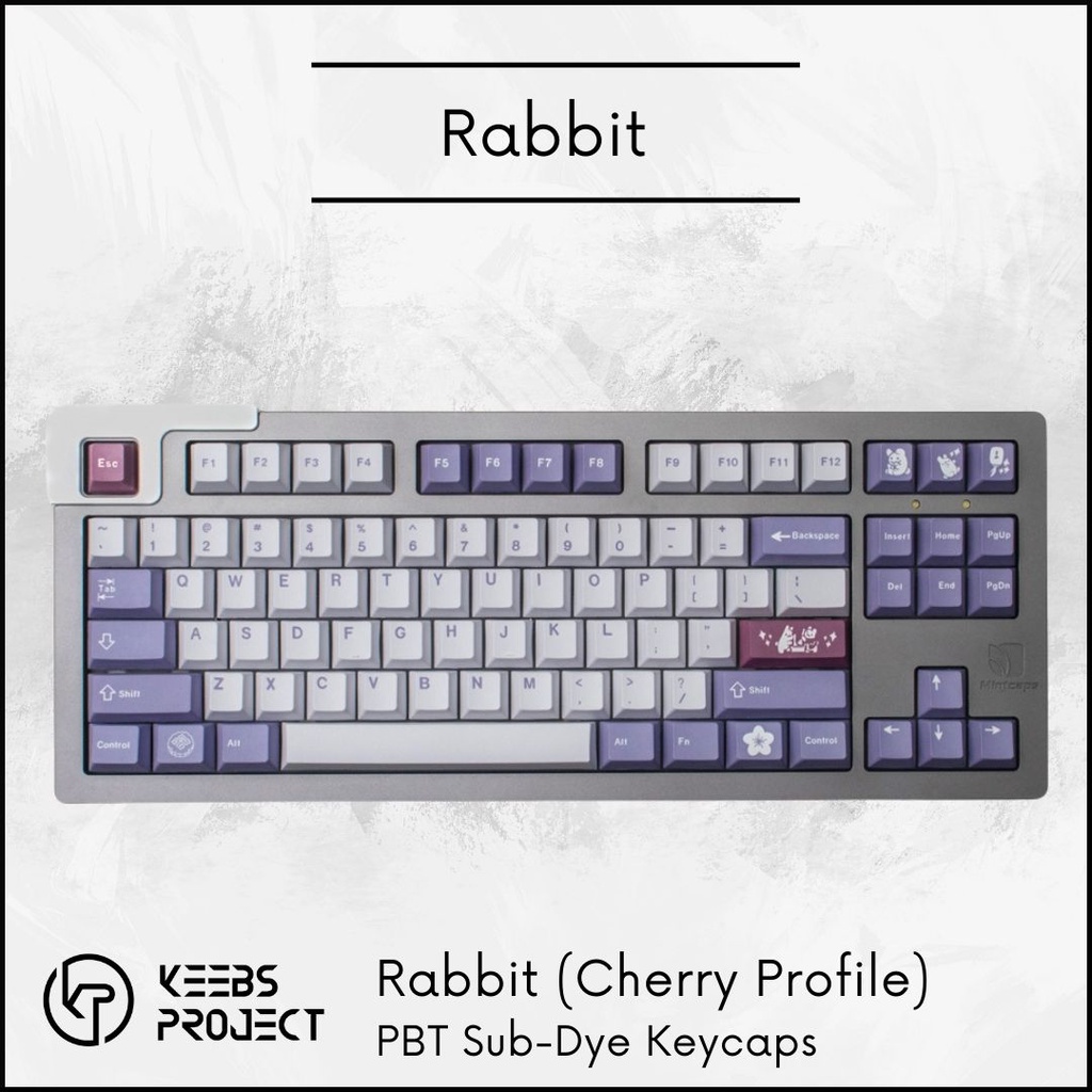 Rabbit PBT keycaps | 129 keys | Dye-Sub | Keycaps for Mechanical ...