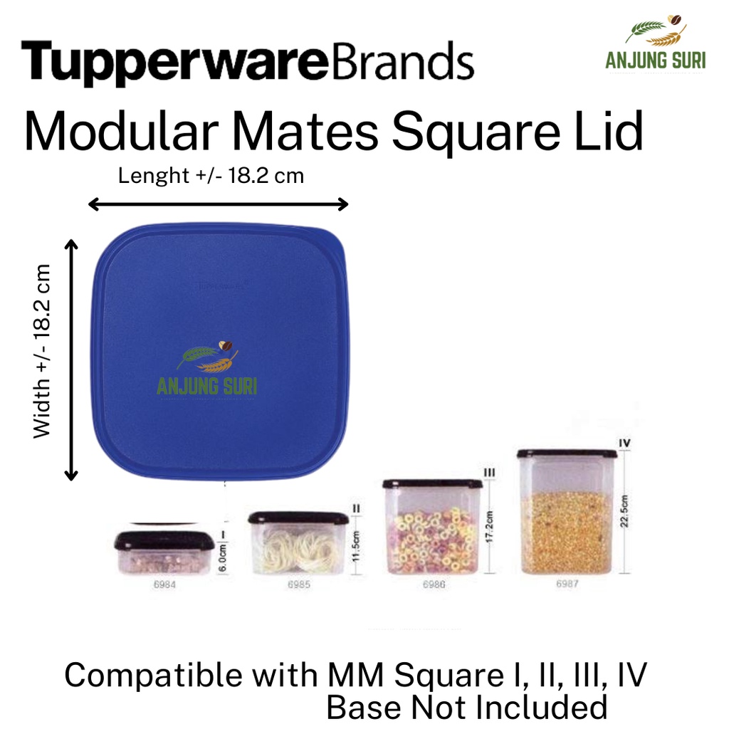 Tupperware Modular Mates Lid Penutup - MM Seal Tupperware Lid Cover ...