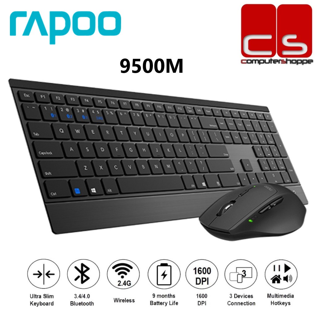 Rapoo 9500M Multi-mode Wireless Keyboard & Mouse Combo | Shopee Malaysia Rapoo 9500M Multi-mode Wireless Keyboard & Mouse Combo | Shopee Malaysia