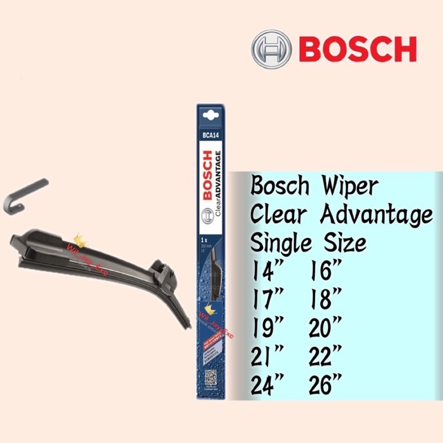 BOSCH BCA WIPER CLEAR ADVANTAGE WIPER BLADE 14,15,16,17,18,19,20,21,22,24,26,28 | Shopee Malaysia