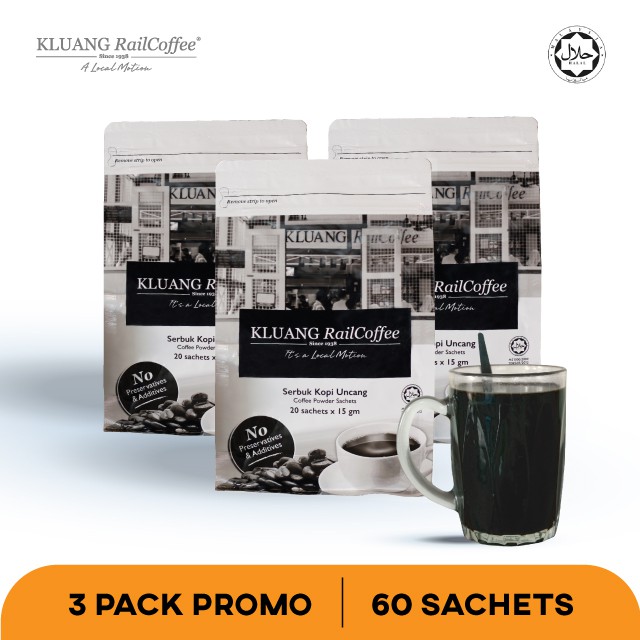 Kopi Uncang - Original Kluang Rail Coffee 3 PACK BUNDLE | Shopee Malaysia