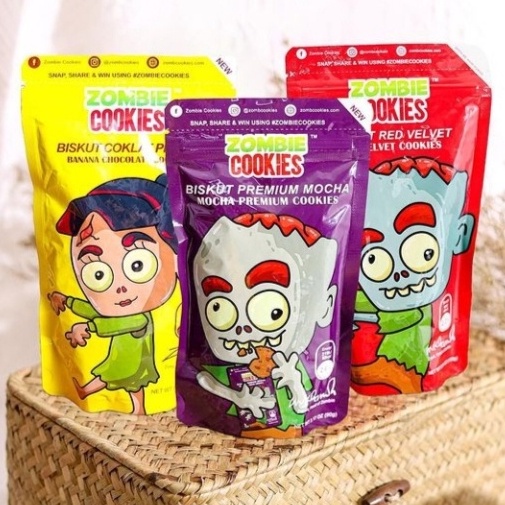 ZOMBIE COOKIES || Red Velvet + Coklat Pisang + Mocha | Shopee Malaysia