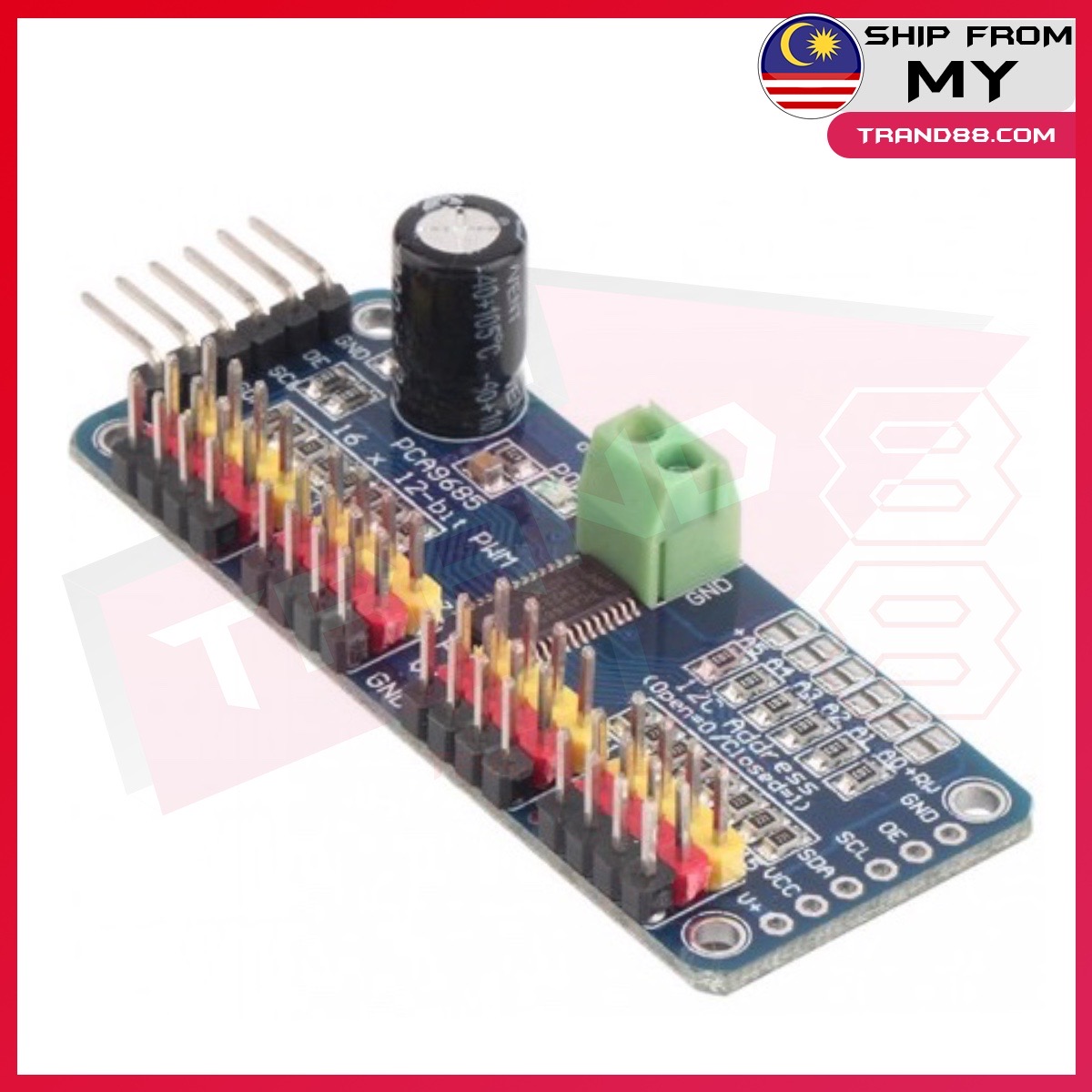 PCA9685 16CH 16 Channel 12-bit PWM Servo Driver I2C IIC Interface ... PCA9685 16CH 16 Channel 12-bit PWM Servo Driver I2C IIC Interface ...