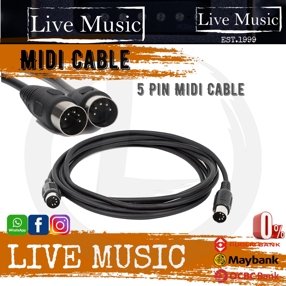 Live Music MD-5 5 Pin MIDI Cable - 5 Feet ( MD5 / LMC ) | Shopee Malaysia