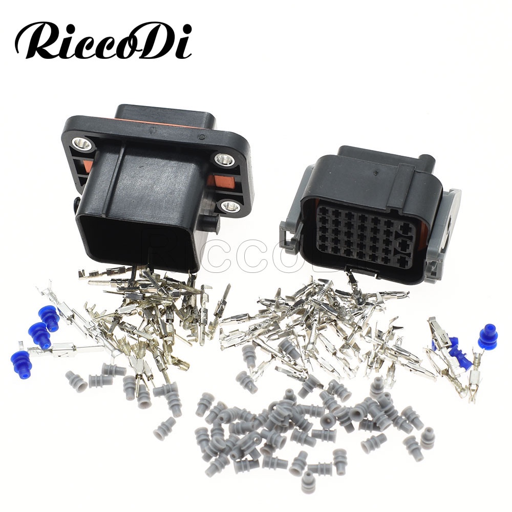 1 Set 33 Pin Automobile Black Wiring Connector Waterproof Male Female ...