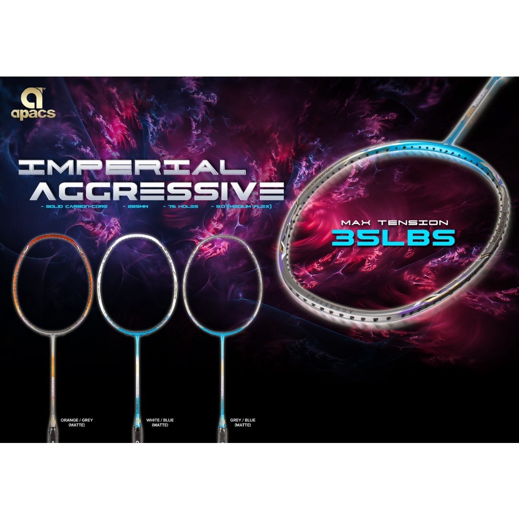 (No String) ORIGINAL Apacs Imperial Aggressive Series Badminton Racket ...