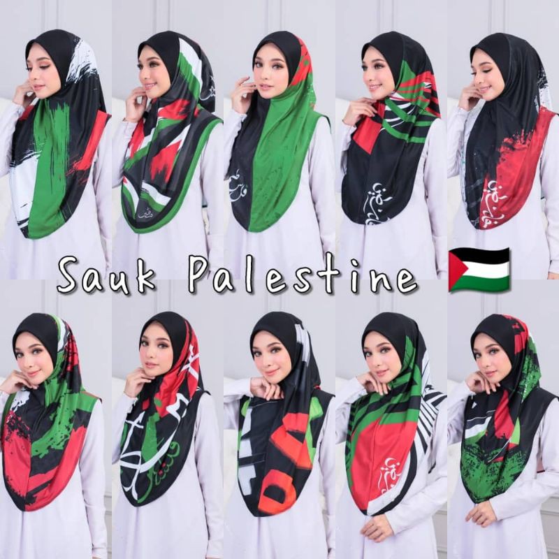 (VIRAL) Tudung sauk Palestine,Tudung Corak Bendera Palestine, Save ...