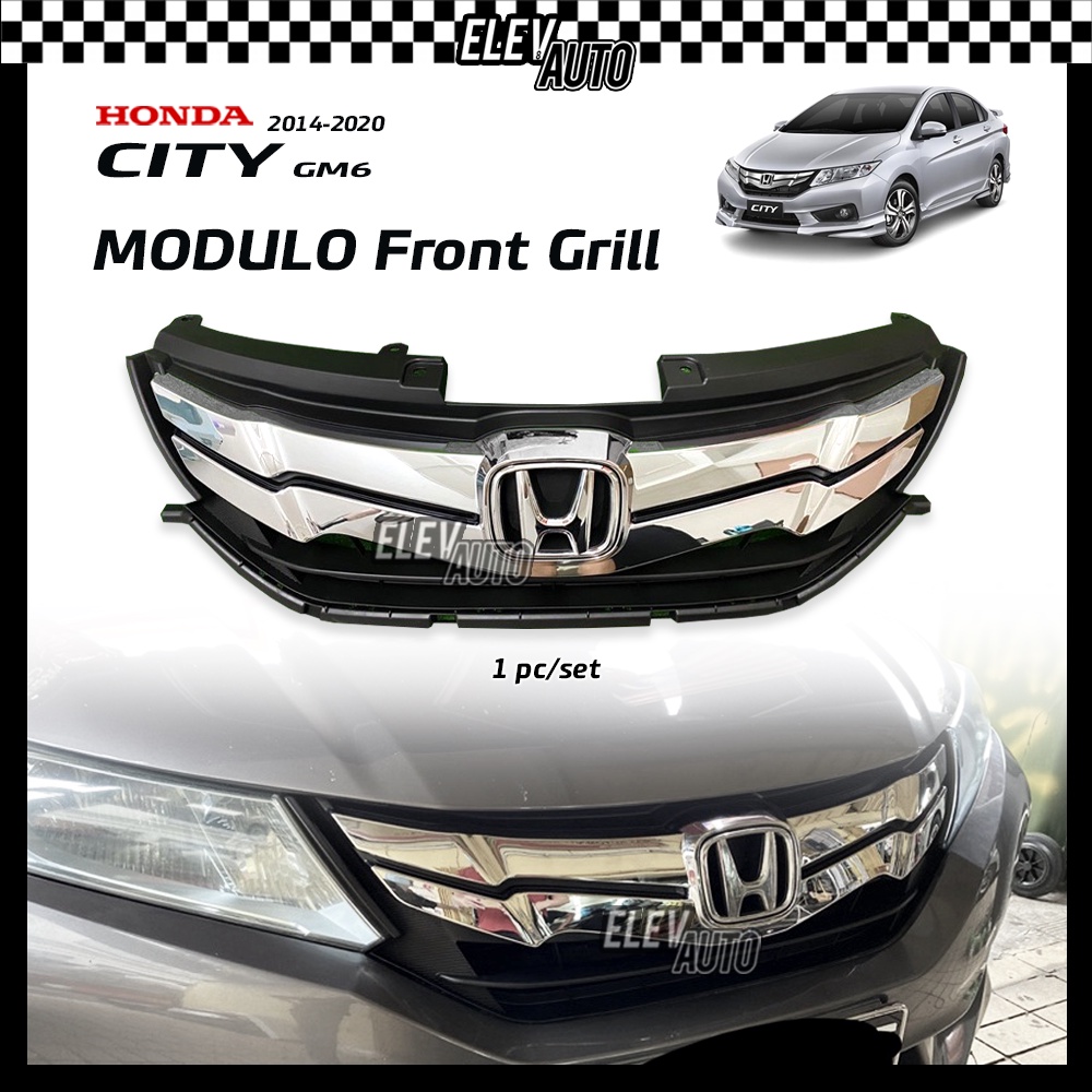 Honda City GM6 2014 2015 2016 MODULO Front Grille Grill Sarung Chrome ...