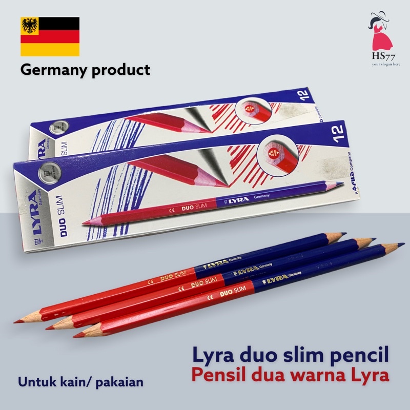 Germany Lyra blue and red duo slim pencil/ pensil dua warna Lyra/ pensil 2 warna Lyra [slim ...