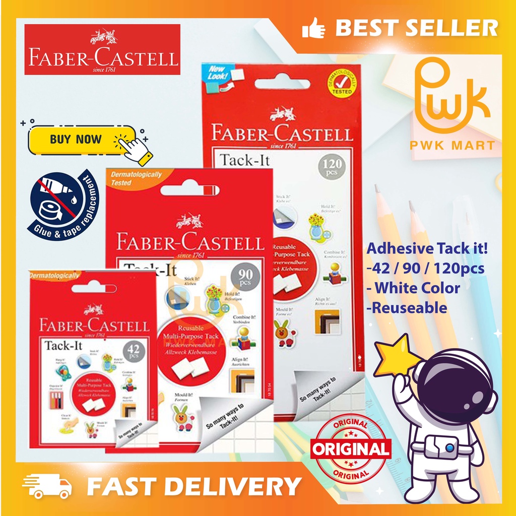 Faber Castell Tack It 30g 42pcs / 50g 90pcs / 75g 120pcs (WHITE ...