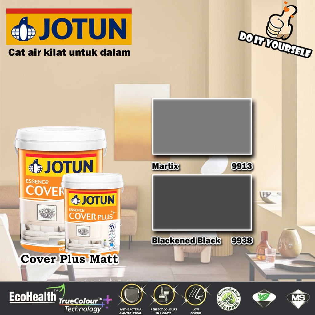 JOTUN ESSENCE COVER PLUS INTERIOR MATT 1 Liter Matrix 9913 / Blackened ...