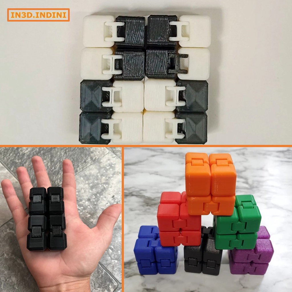 Infinity Cube 8 And 16 Blocks, 3D Printed Hands-Free stress Relief Toy ...