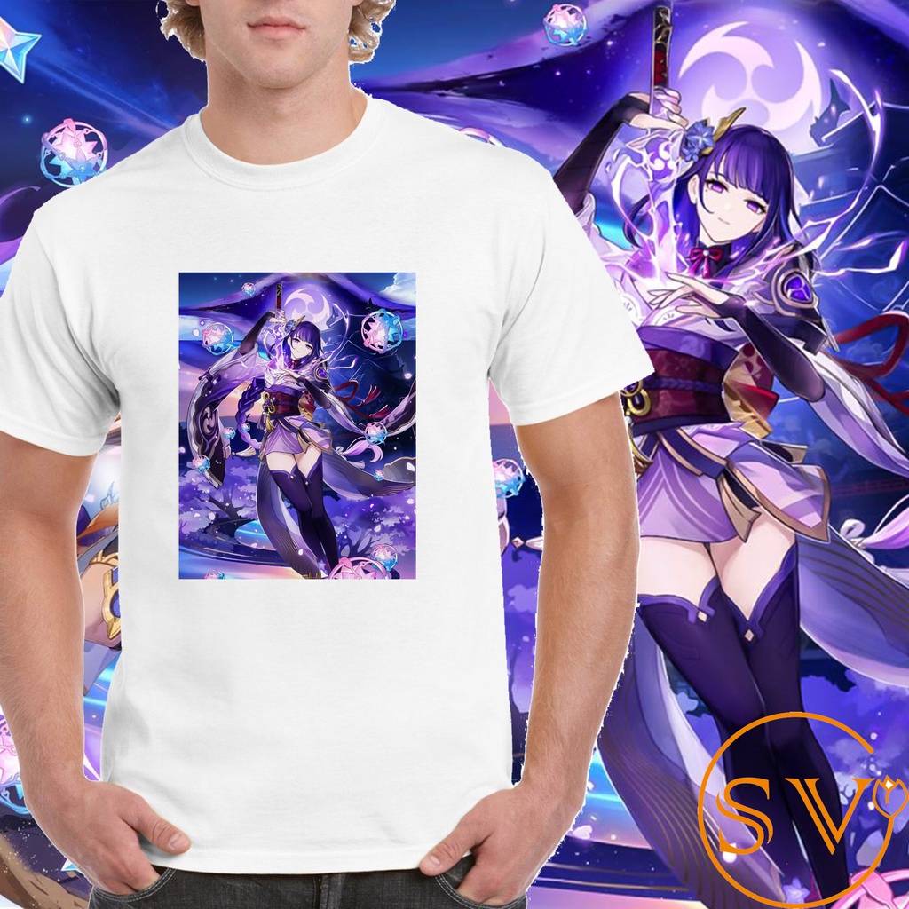 Genshin Impact Raiden Shogun Original Creation Graphice Printing T ...