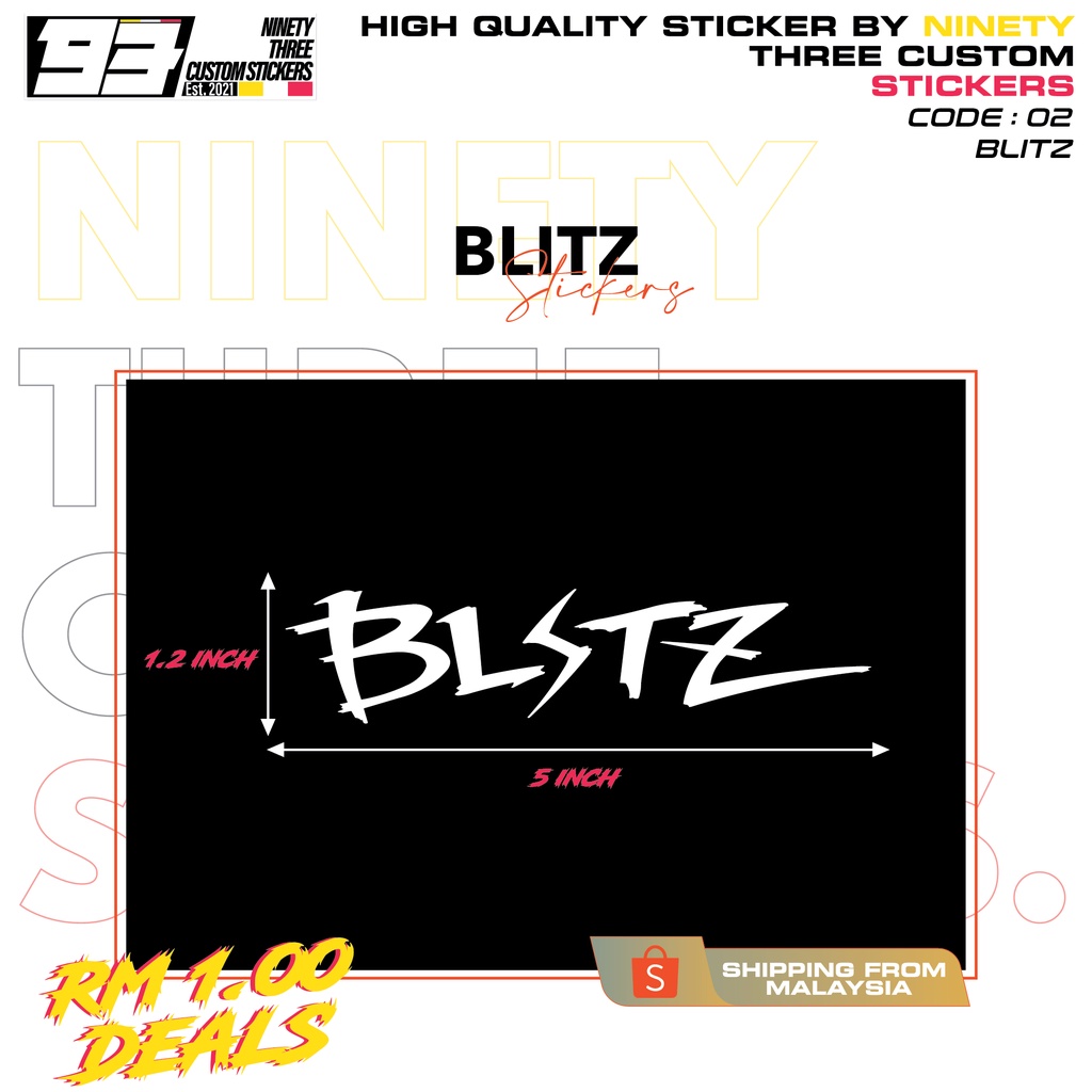 BLITZ DECALS (RM1 DEALS) | Shopee Malaysia