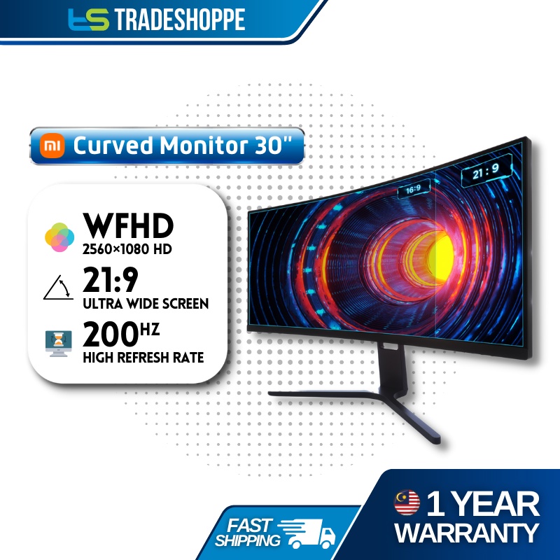 Xiaomi Redmi Curved Gaming Monitor 30" 200HZ Refresh Rate 21:9 ...
