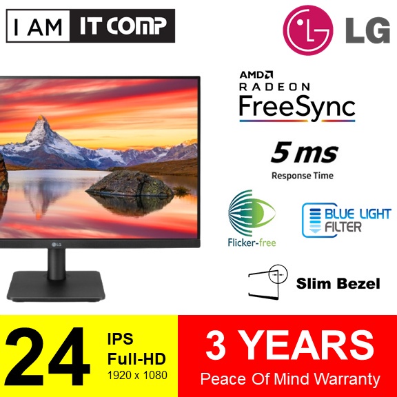 LG 24 Inch 24MP400B / 24MP400-B FHD IPS 75Hz Monitor with AMD FreeSync ...