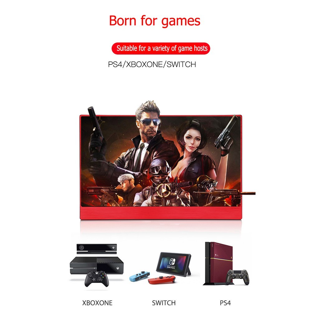 PS4 Gaming Portable 15.6-inch LED Ultra Slim Type-C FUll HD Monitor for ...