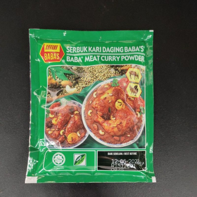 Babas Serbuk Kari Daging / Meat Curry Powder ( 25g x 3pcs) | Shopee ...