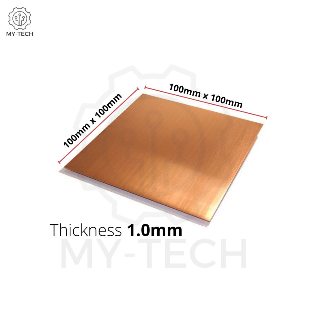 Copper Sheet 99.99% Purity Copper Plate DIY Crafting 100mm x 100mm ...