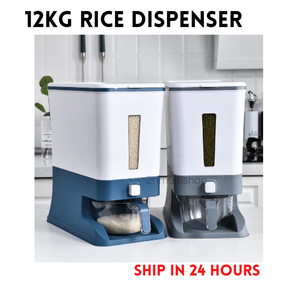 12kg Rice Dispenser Large Sealed Grain Container Storage Household ...