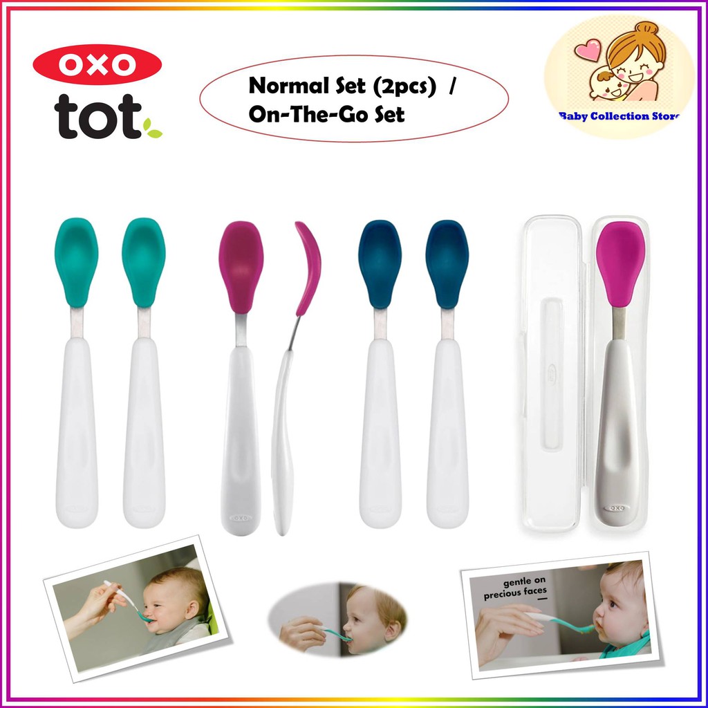 OXO Tot Feeding Spoon Set with Soft Silicone | Shopee Malaysia