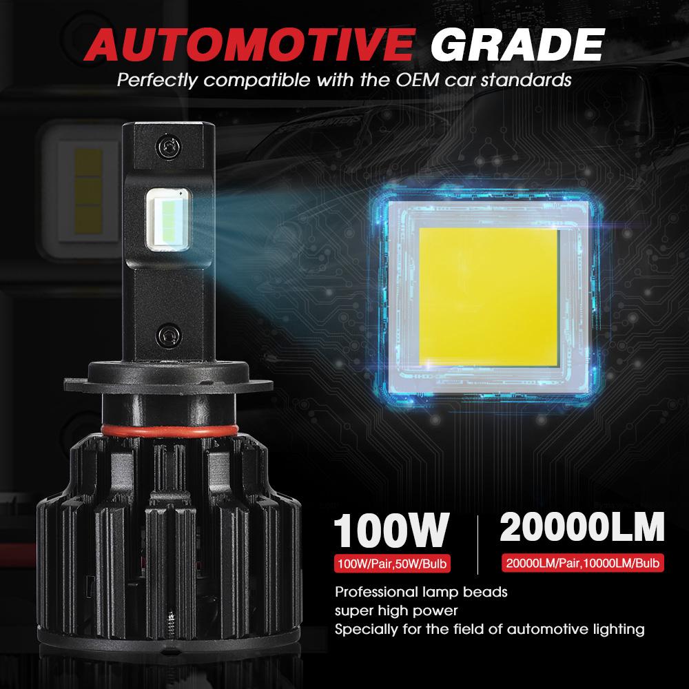 Novsight H7 F06 Car LED Headlight 100W 20000LM 6000K | Shopee Malaysia