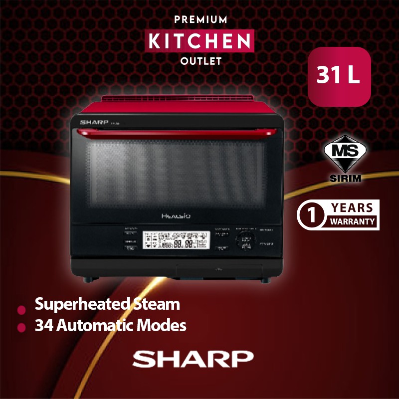 SHARP 31L Healsio Superheated Steam Oven 2 Layers Cooking Inverter with 34 Automatic Modes ...