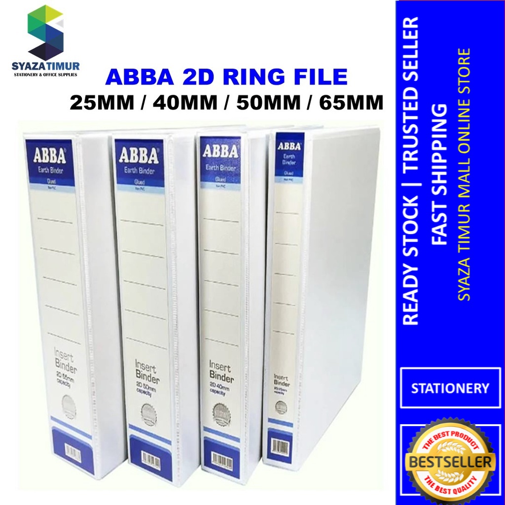 File ABBA 2D PVC Ring File / Fail Kulit Keras Putih - Size 25MM/40MM ...