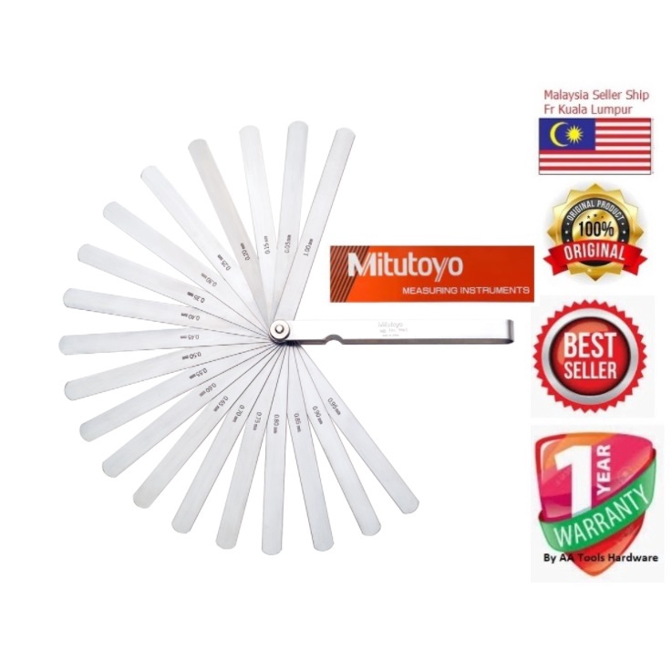 0.05-1.0mm Mitutoyo 184-304s Thickness Gauge, 20 Leaves (NEW & ORI MITUTOYO) | Shopee Malaysia