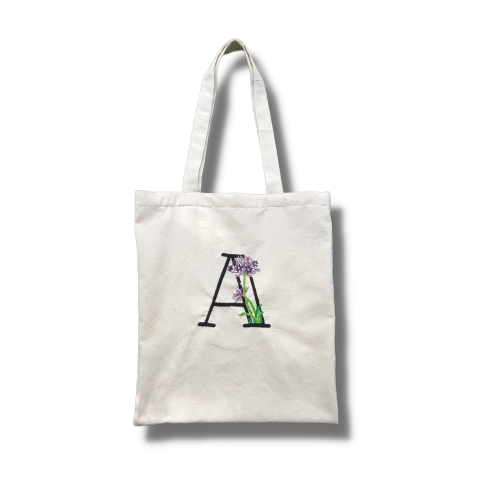 Tote Bag / Embroidery Tote Bag (sulam tangan) / Bag handmade / Tote bag ...