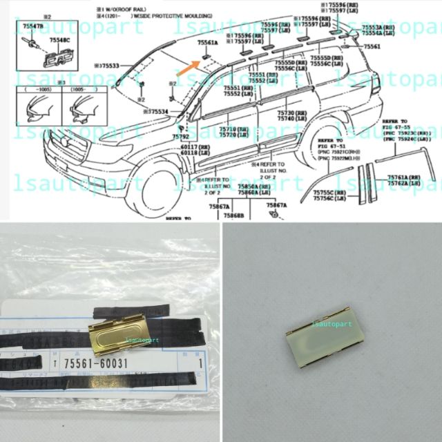 ORIGINAL TOYOTA LAND CRUISER LEXUS LX ROOF MOULDING CLIP | Shopee Malaysia