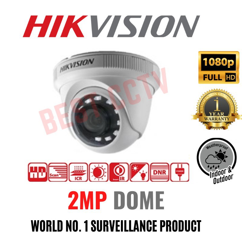 Hikvision indoor dome camera ds-2ce56d0t-ipf 2mp analog full hd 1080p 4 ...