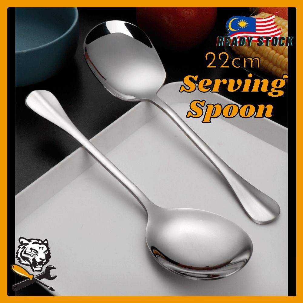 22cm Large Serving Spoon Large Dinner Spoon Thicken Buffet Serving ...