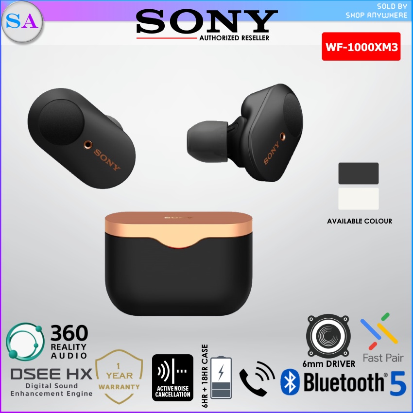 SONY WF-1000XM3 Wireless Noise Cancelling Headphones Bluetooth Earbuds ...