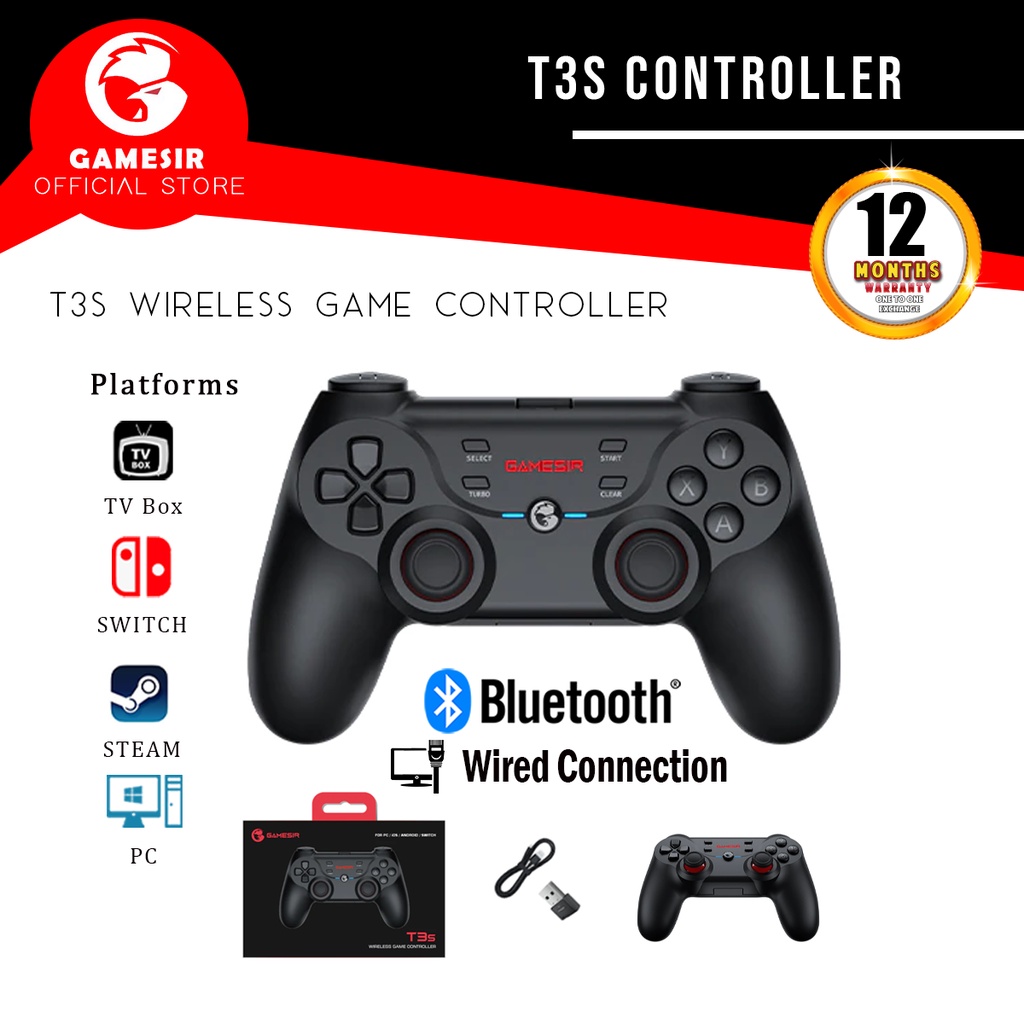 GameSir T3s Wireless Bluetooth 5.0 Game Controller PC Joystick Remote ...