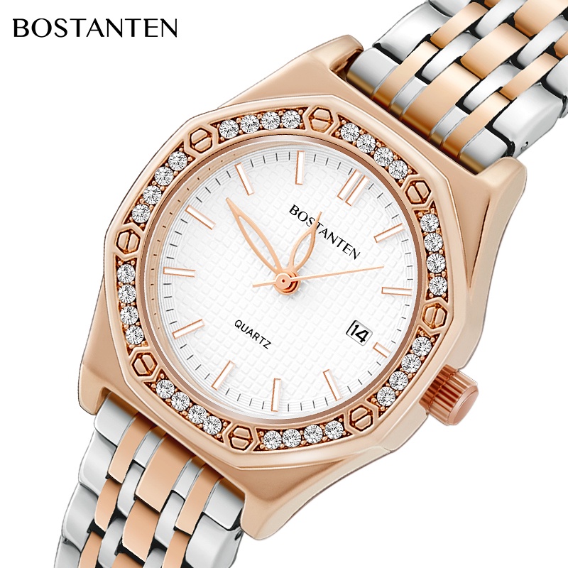 [COD] BOSTANTEN Watch For Woman Luxury Octagon Diamond Dial with ...