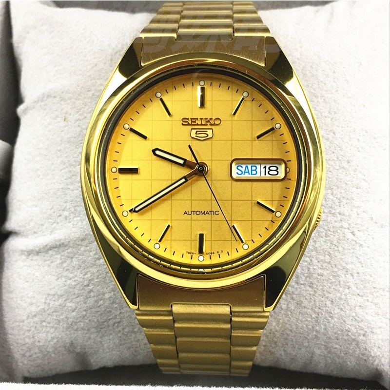 Seiko 5 Automatic Gold Dial SNXL72K1 Men's Watch | Shopee Malaysia