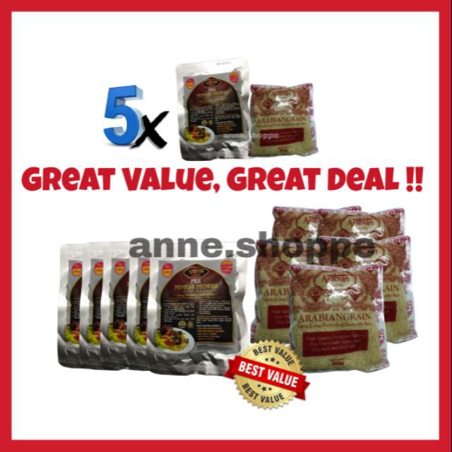 Food staple combo 5 : set pes nasi arab yemeni mendhi arabian kitchen ...