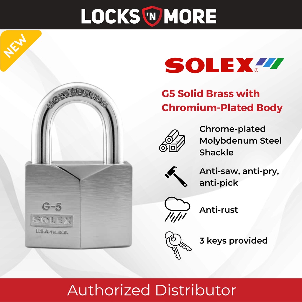 100% ORIGINAL Solex Padlock G5 Anti-Cut Padlock Key Alike System Solex ...