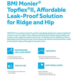 BMI Monier Topflex II 280 mm X 10M Dry Fix for Ridge & Hip Gam Aluminium untuk Rabung | Shopee ...