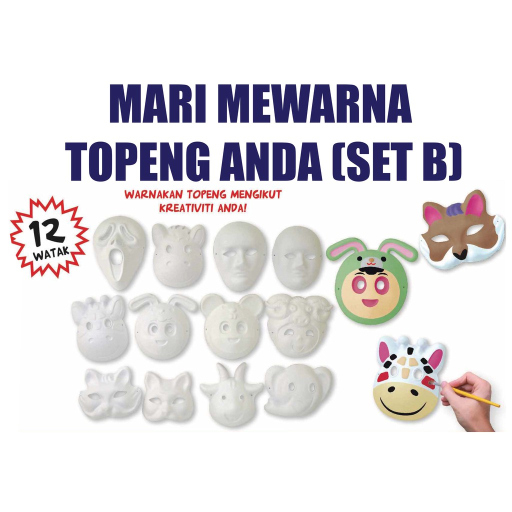 Mari Mewarna Topeng Anda (Set B) | Shopee Malaysia