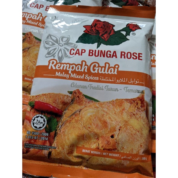 Pek Besar Rempah Gulai Cap Bunga Rose 205 gram halal buatan muslim ...