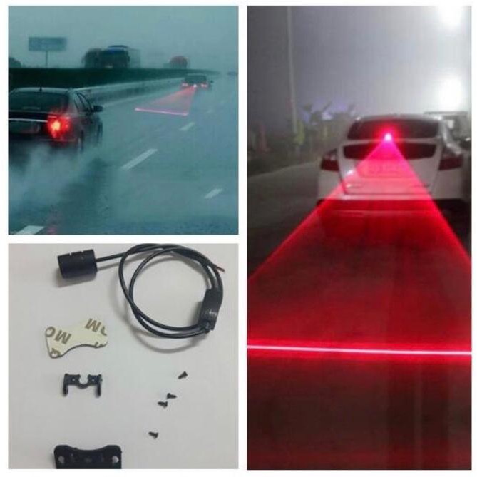 Car Laser Tail 12V LED Car Fog Light Brake Parking Lamp Rear Warning ...